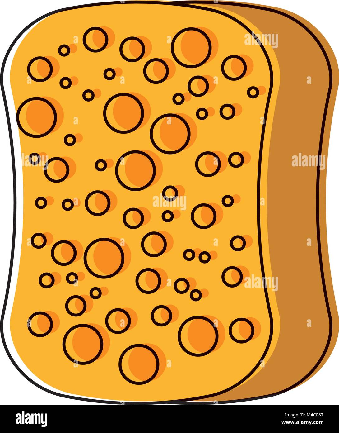 sponge clean utensil hygiene wash soft vector illustration Stock Vector ...