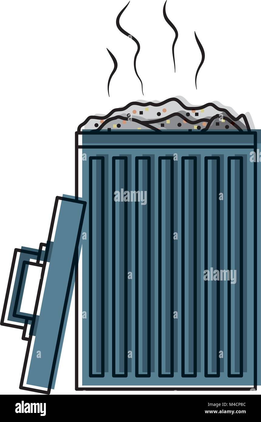 open bin with garbage cap handle vector illustration Stock Vector Image ...