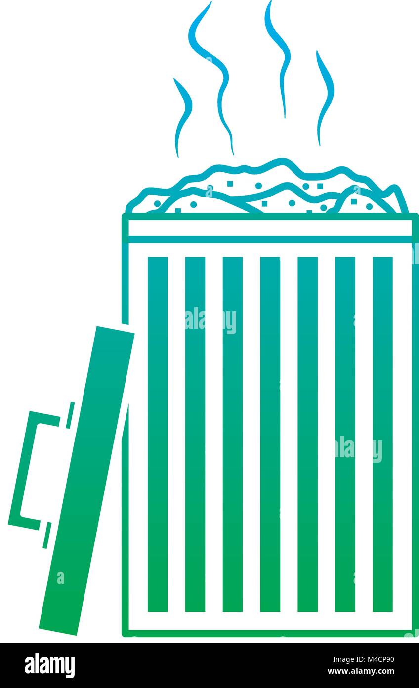 open bin with garbage cap handle vector illustration Stock Vector Image ...