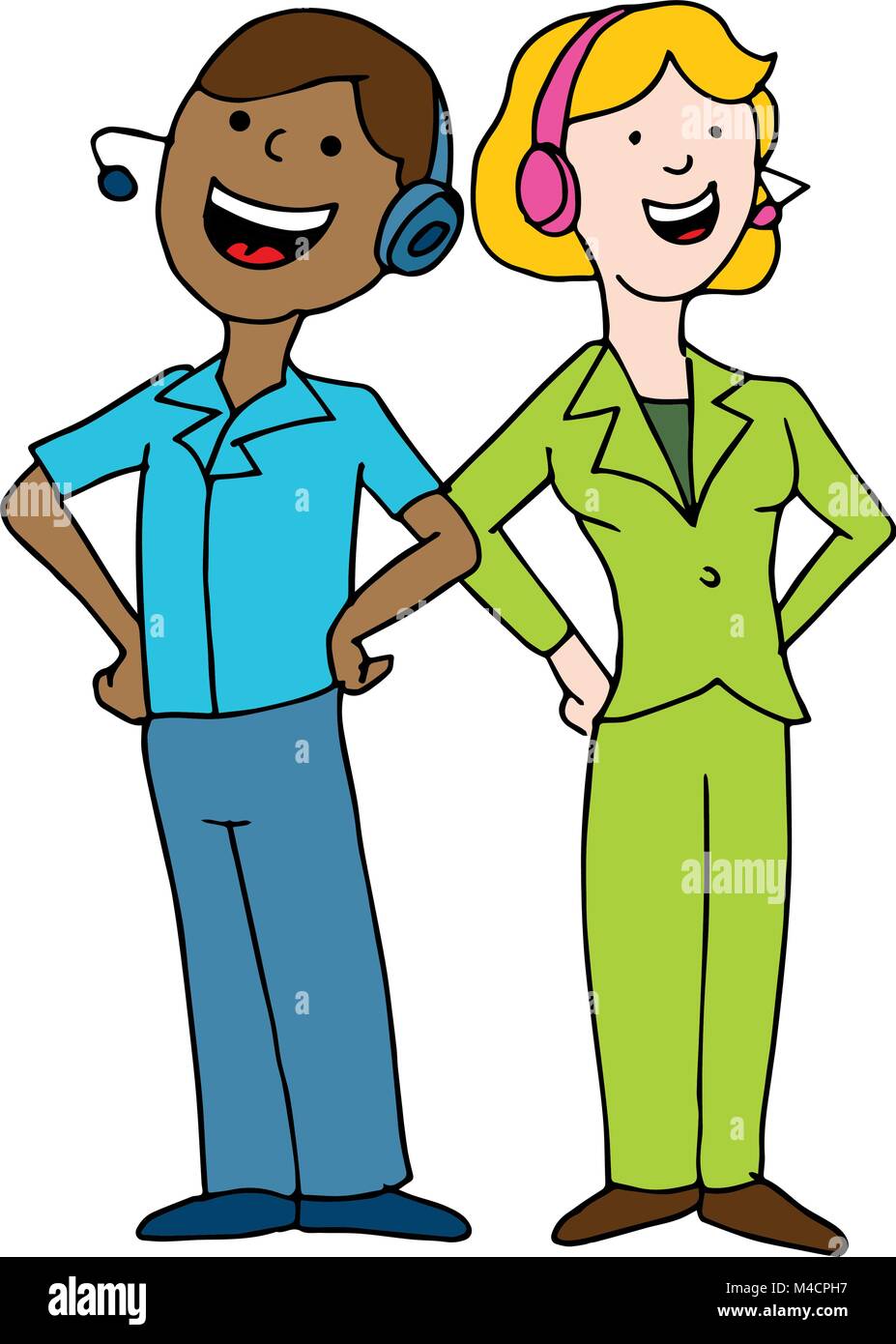 Call center workers Stock Vector Images - Alamy