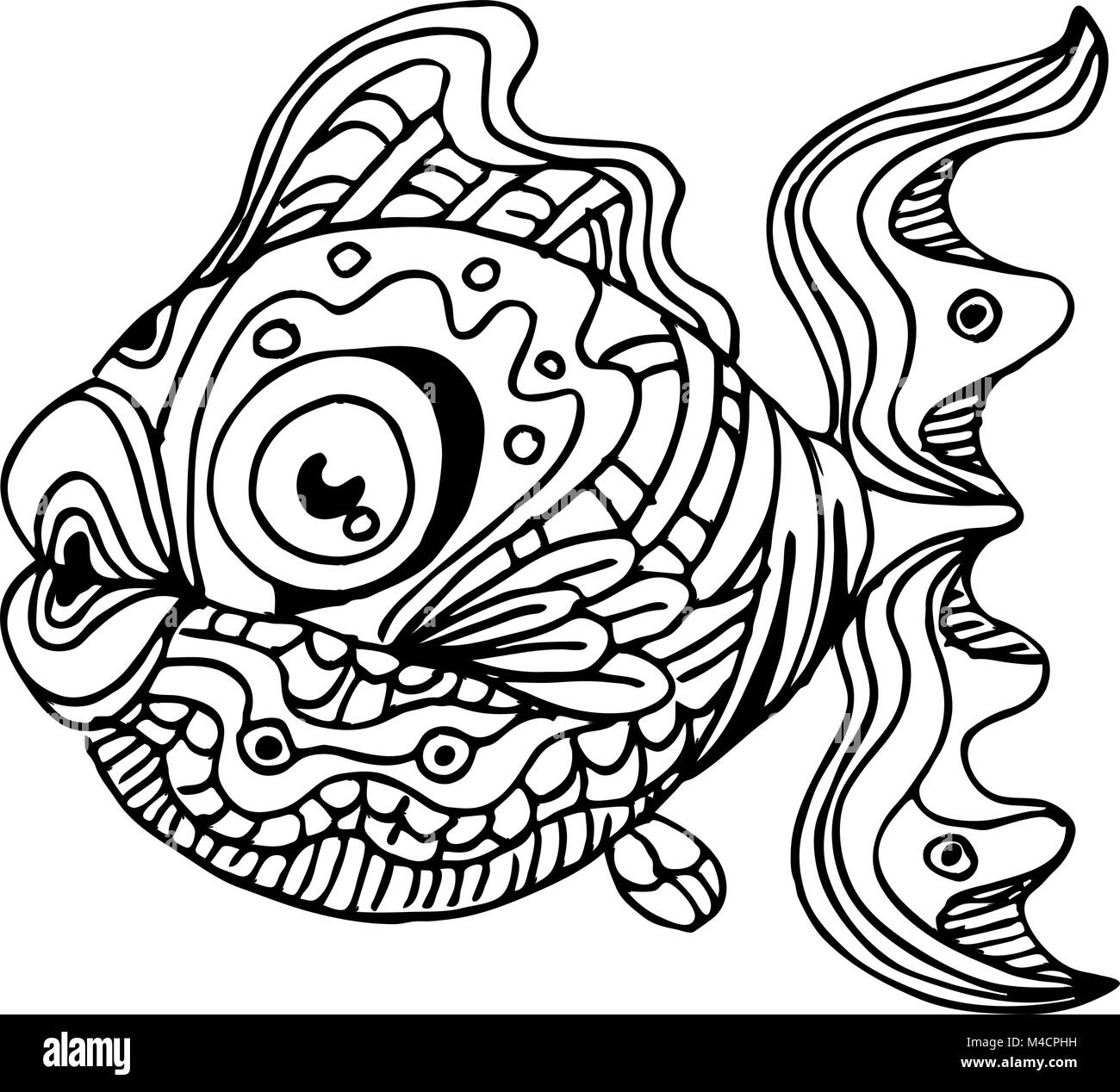 An image of a zentangle fish Stock Vector Image & Art - Alamy