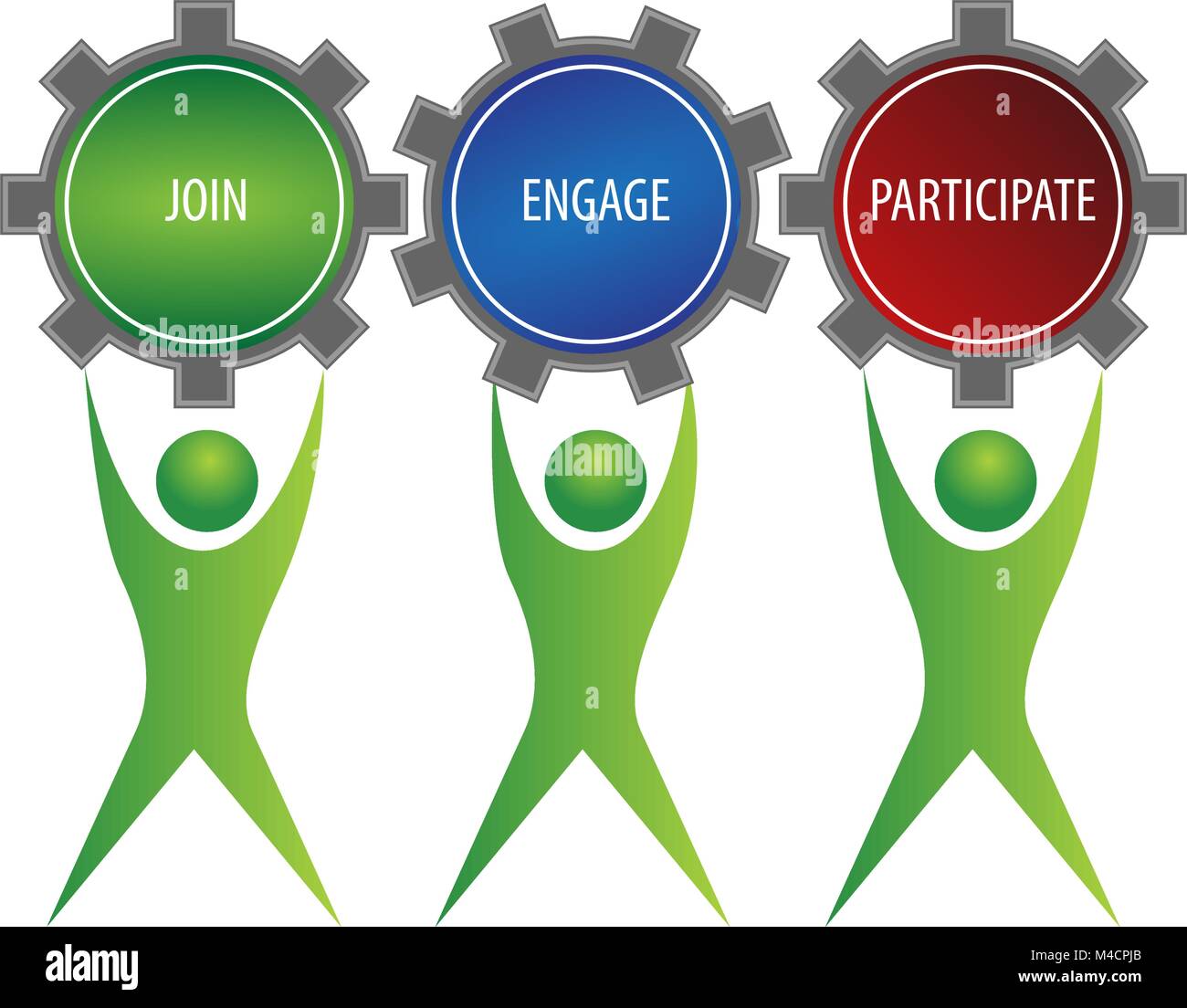 An image of a join engage participate people team Stock Vector Image ...