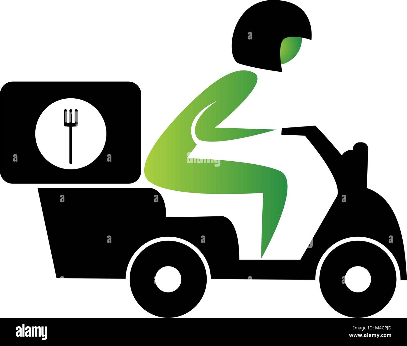 Food delivery man green Stock Vector Images - Alamy