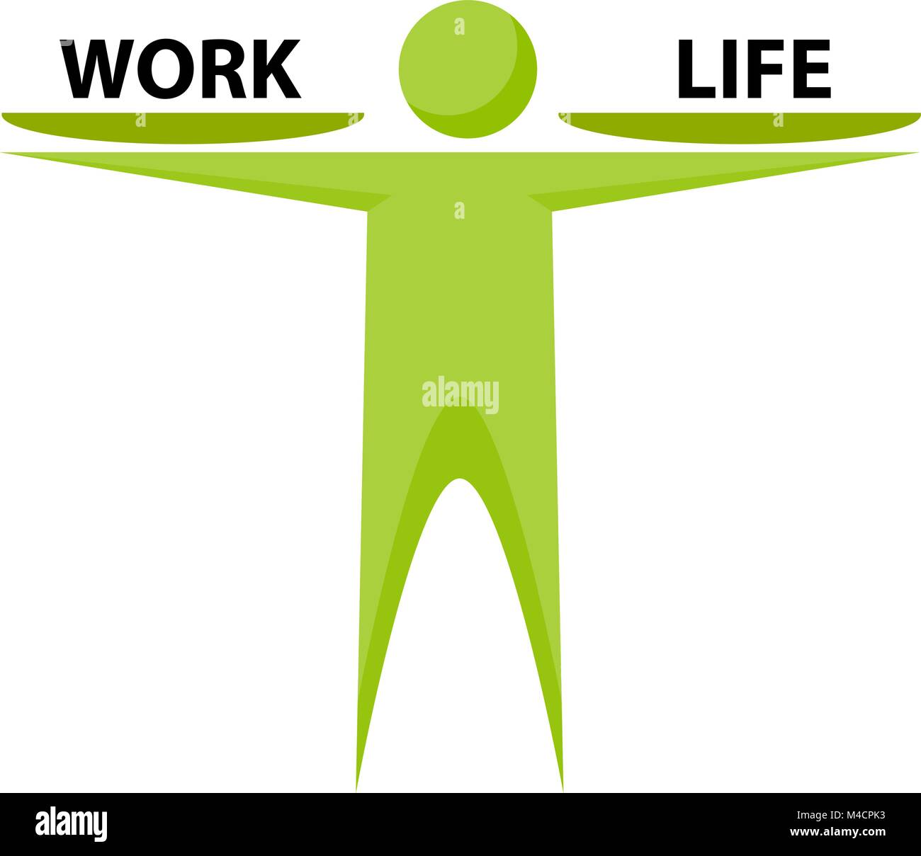 An image of an abstract person trying to make a balance between life ...