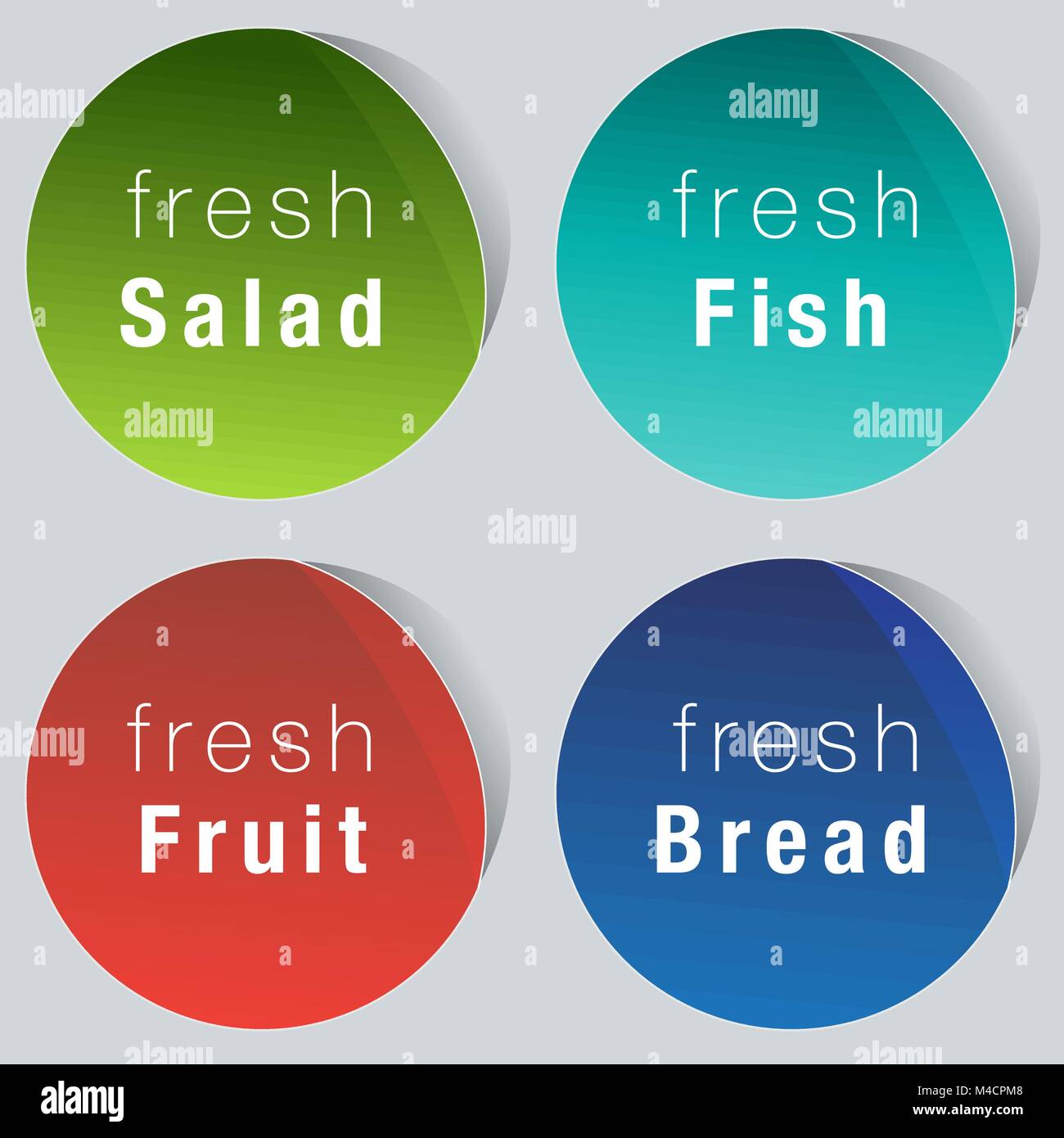 An image of a fresh food choice button icon set Stock Vector Image ...