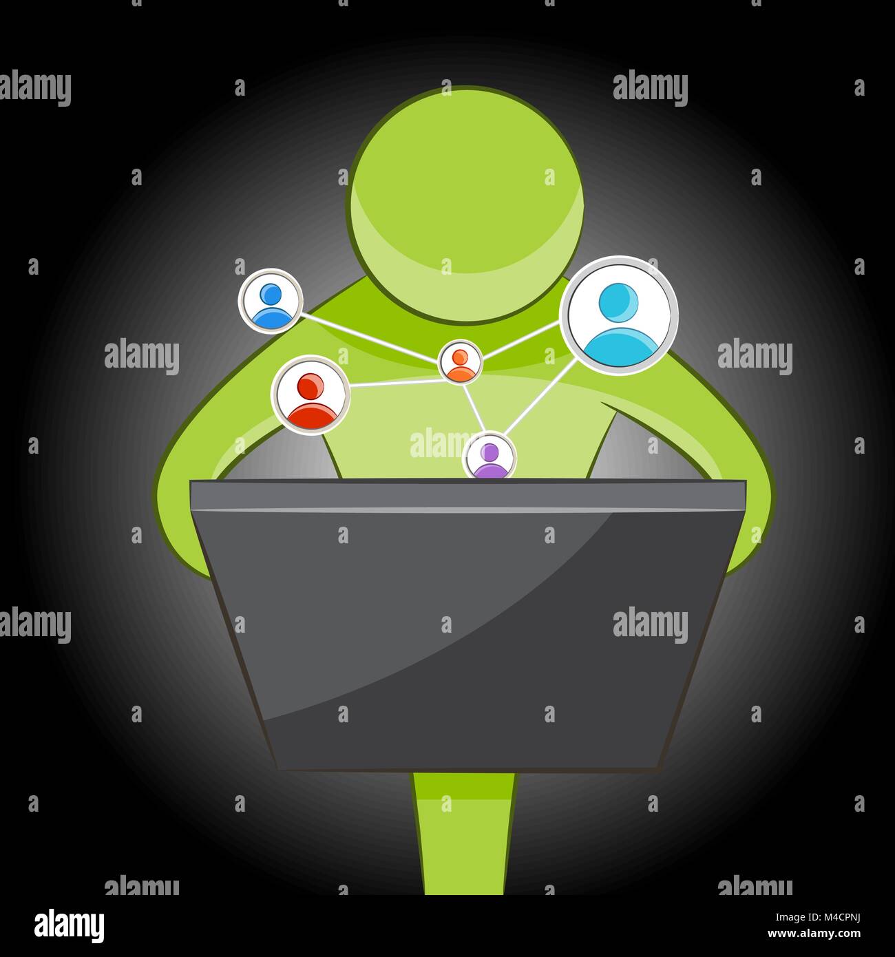 An image of an abstract person using social networking to communicate ...