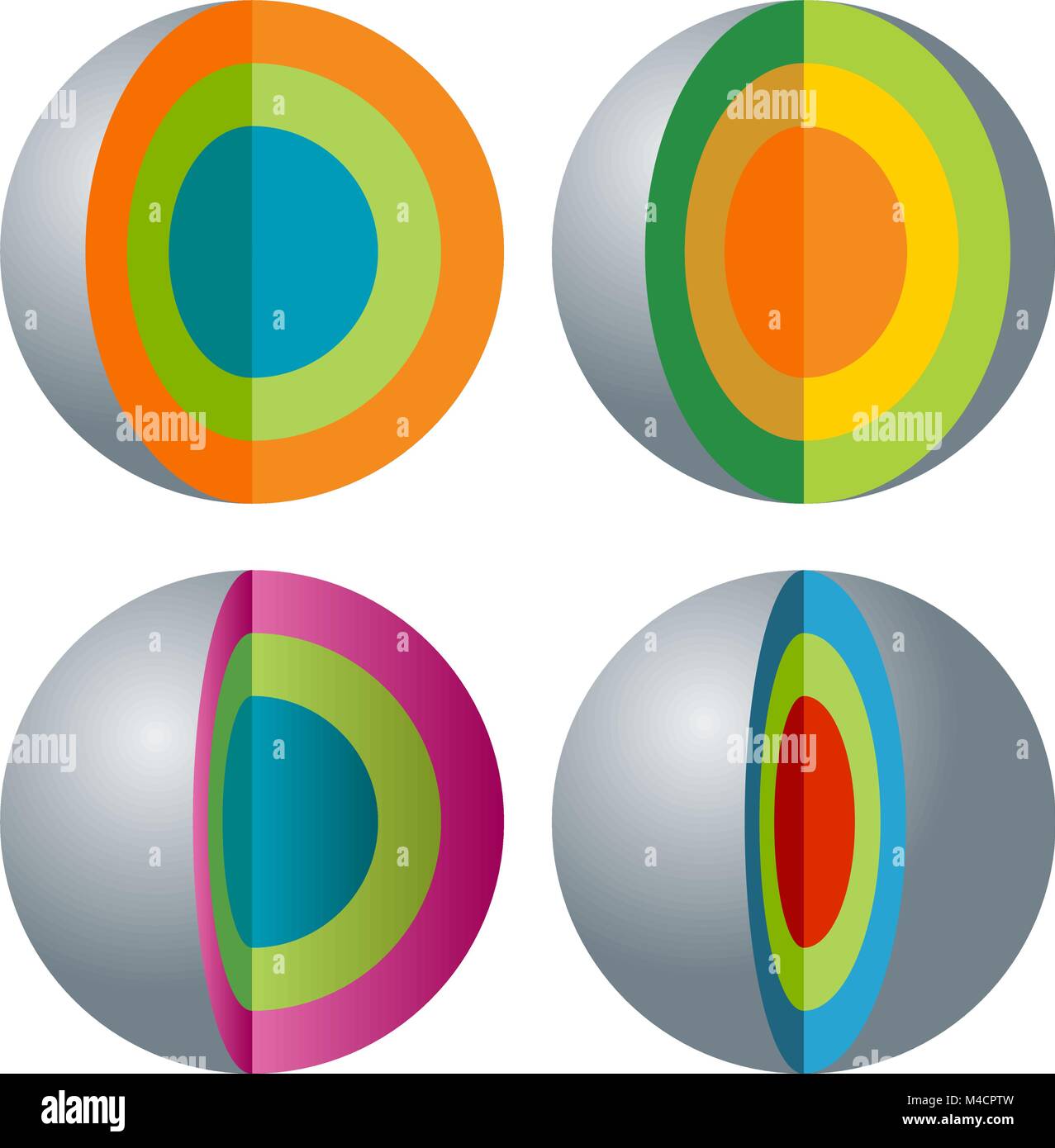 An image of a 3d layered sphere icon set Stock Vector Image & Art - Alamy