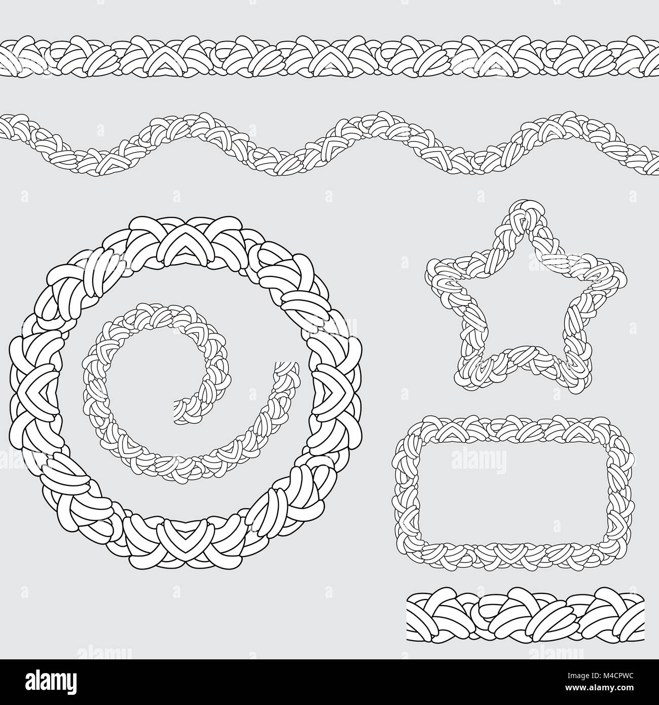 An image of a repeating rope pattern icon set Stock Vector Image & Art ...