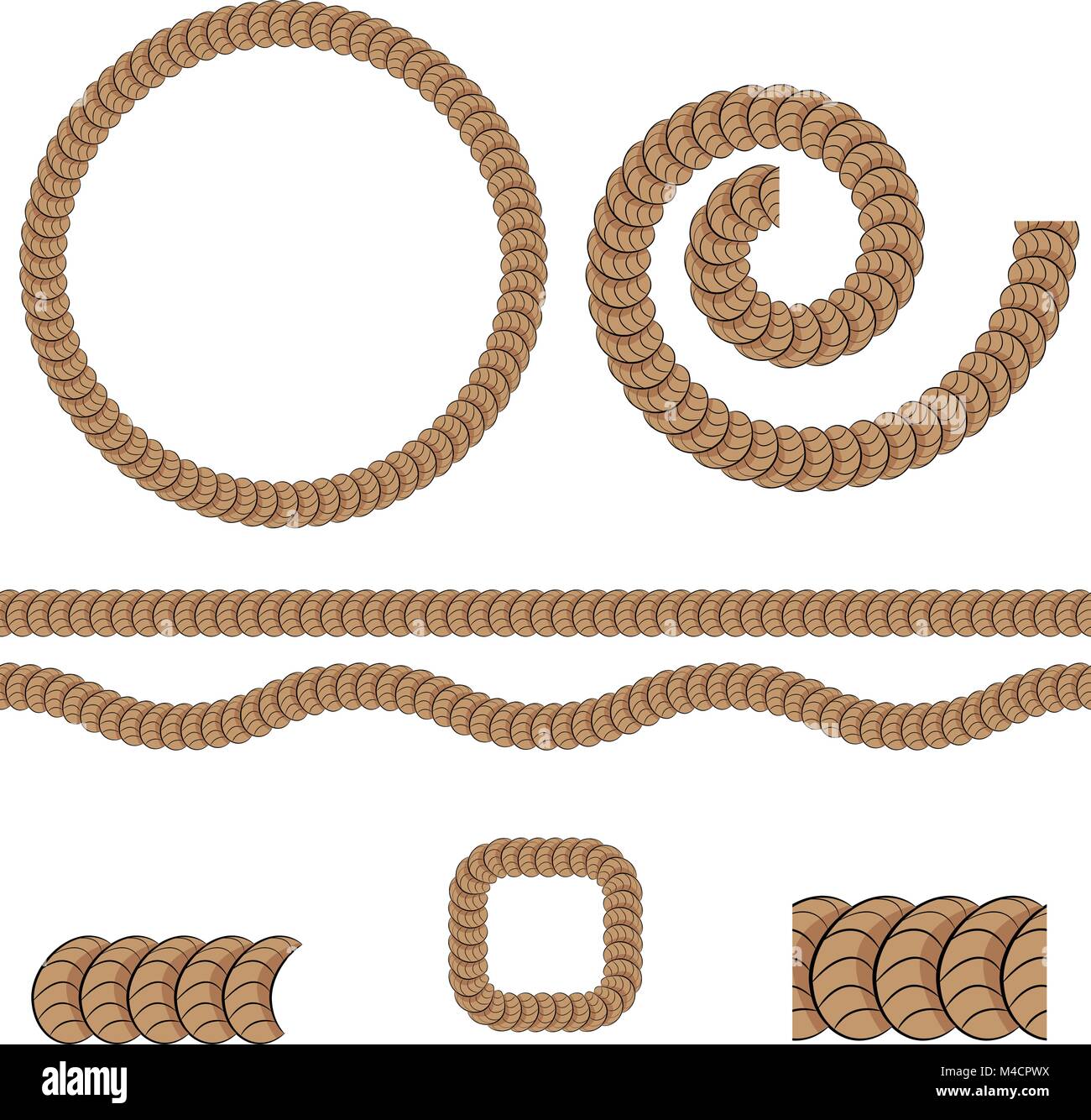 An image of a repeating rope pattern icon set Stock Vector Image & Art ...