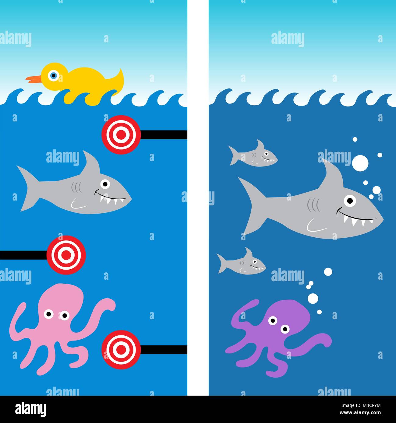 An image of a marine life shooting gallery background Stock Vector ...