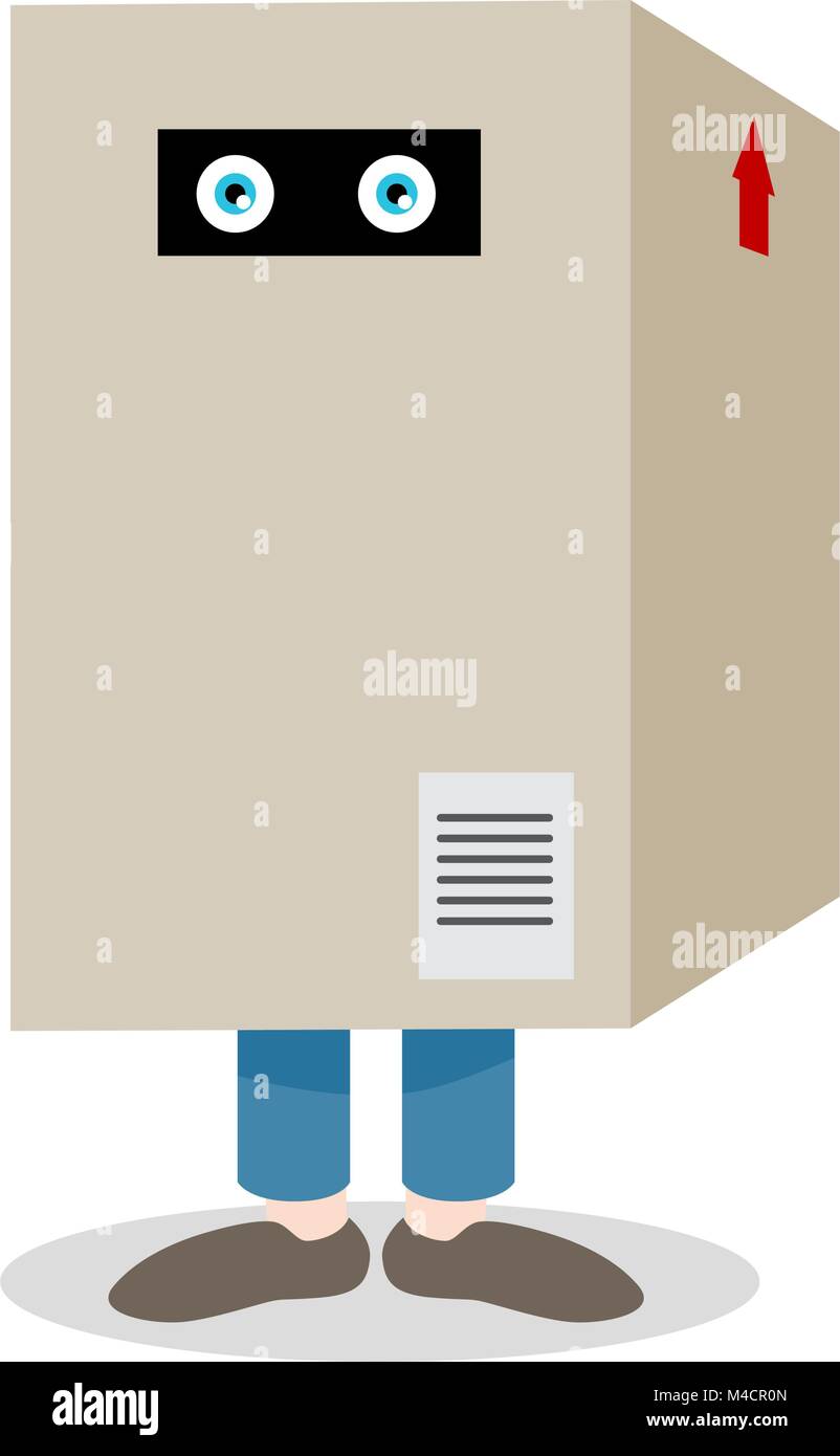 An image of a figure hiding in a box Stock Vector Image & Art - Alamy
