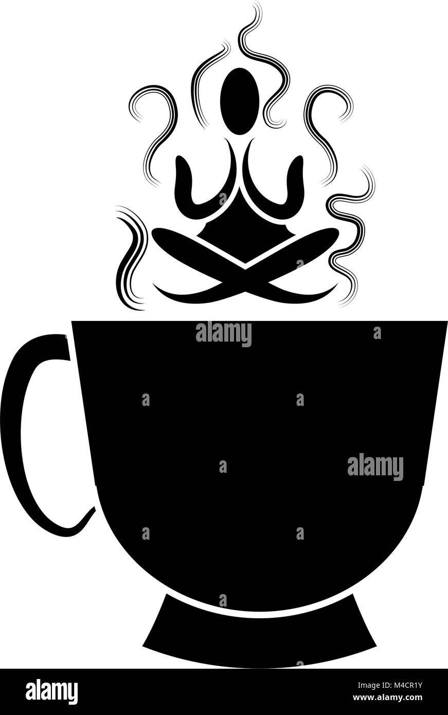 An image of a cup of of tea with zen Buddhism meditator Stock Vector ...