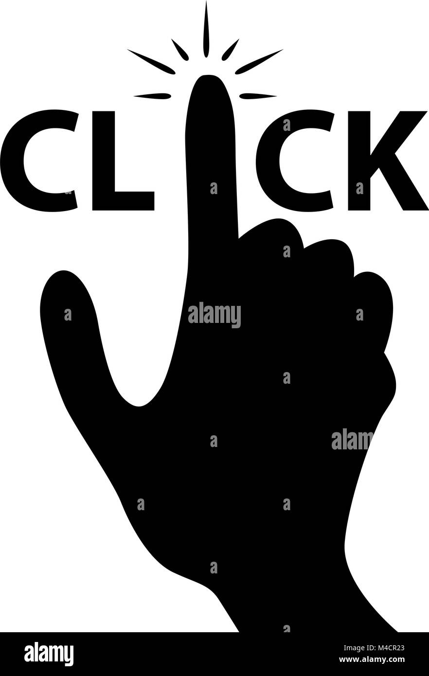 Pointing finger clipart Black and White Stock Photos & Images - Alamy