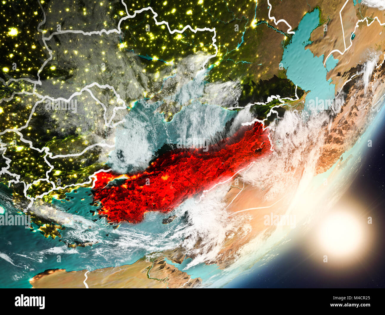 Turkey from space with highly detailed surface textures and visible ...