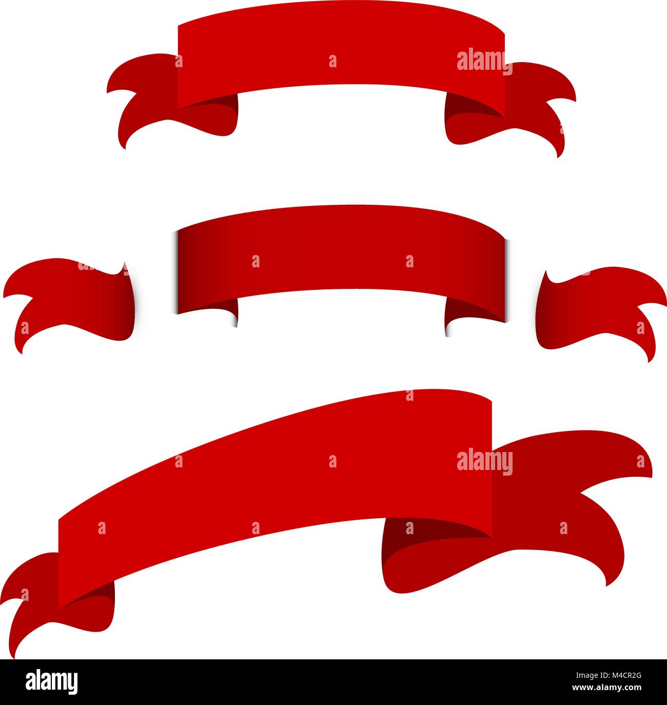 An image of a red ribbon banner icon set Stock Vector Image & Art - Alamy