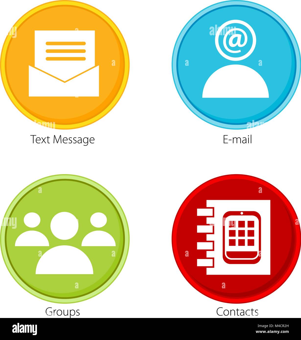 An image of a contact button icon set Stock Vector Image & Art - Alamy