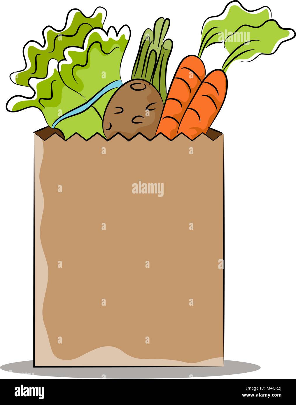 An image of a grocery bag of healthy vegetables Stock Vector Image ...