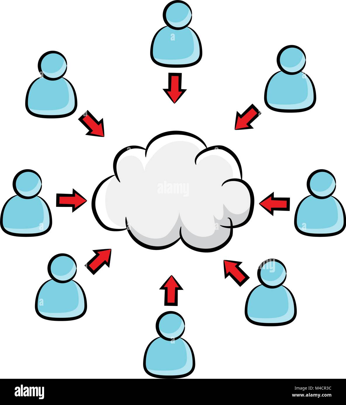 An image of a cloud storage business cartoon for digital data Stock ...