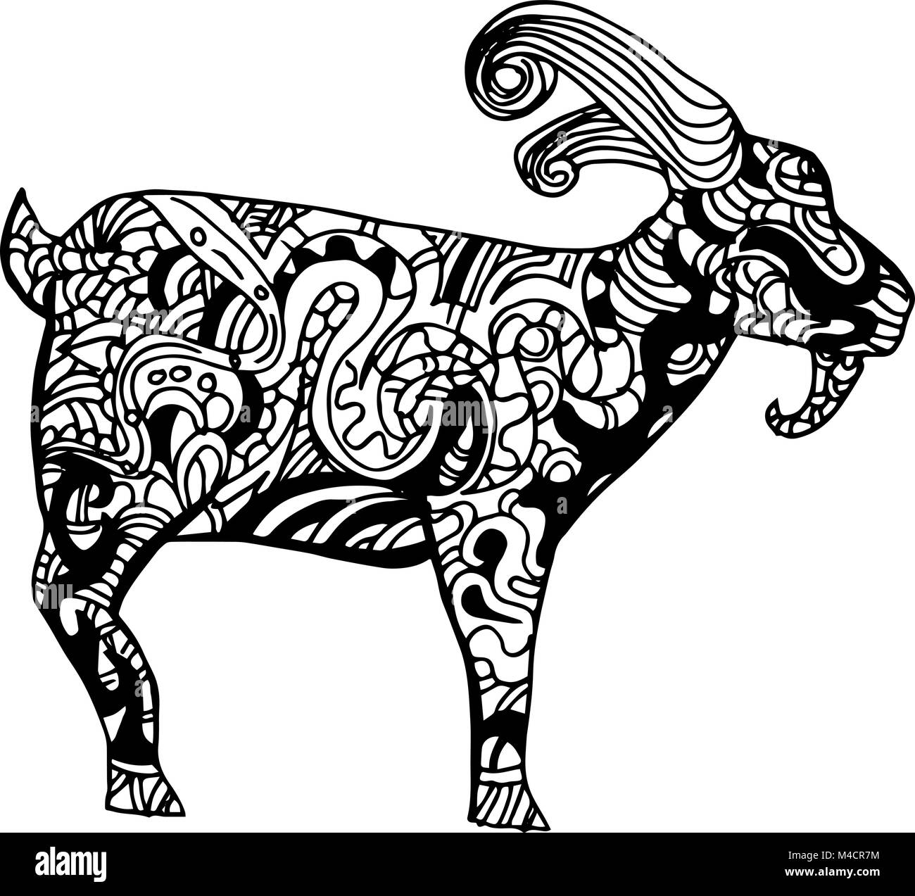 An image of a goat - zentangle style Stock Vector Image & Art - Alamy