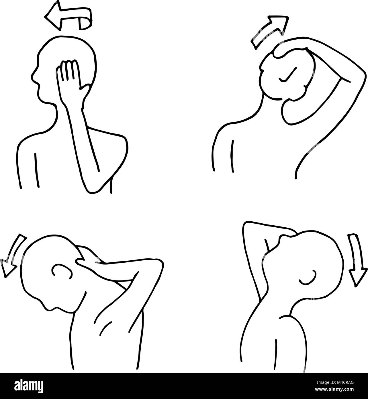 An image of neck stretching routines Stock Vector Image & Art - Alamy