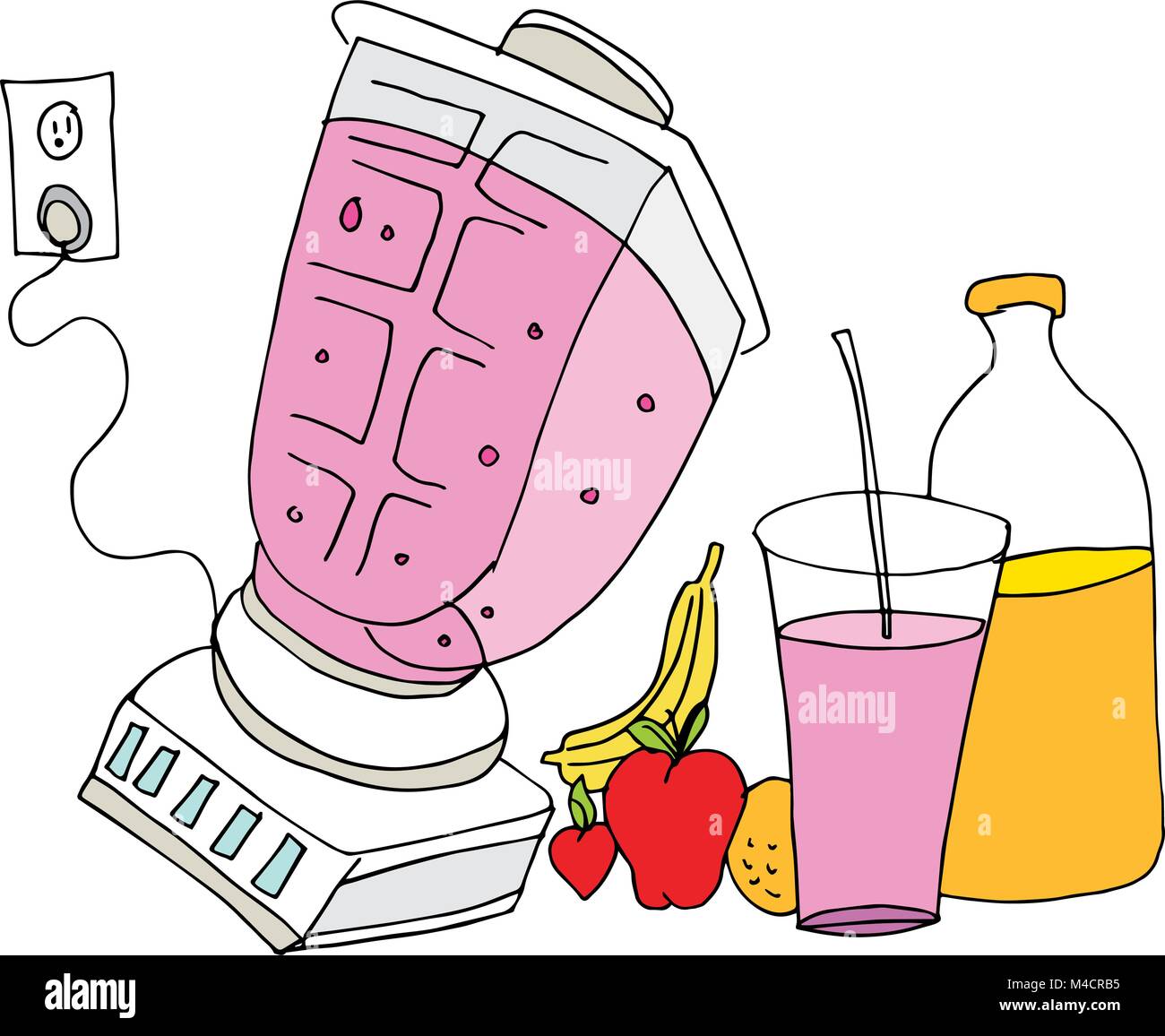 Blending fruit Stock Vector Images - Alamy