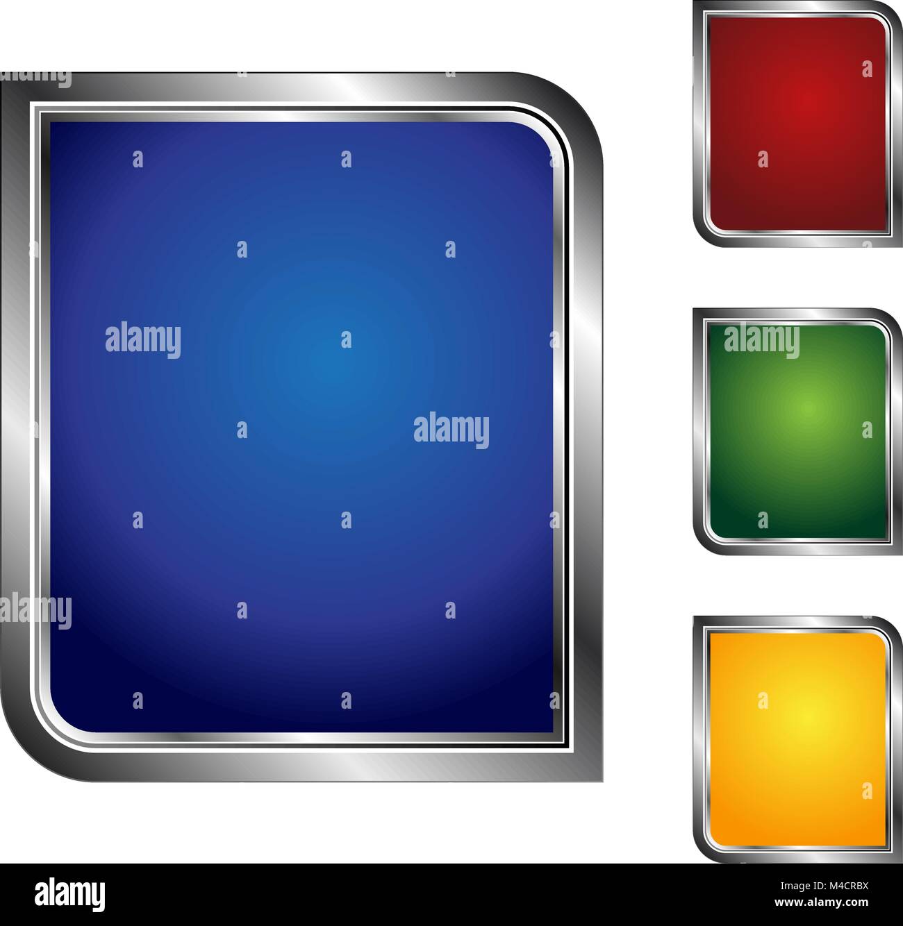 An image of a button icon set with metallic outline Stock Vector Image ...