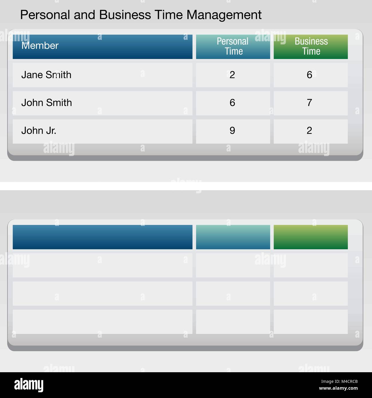 An image of a time management chart Stock Vector Image & Art - Alamy