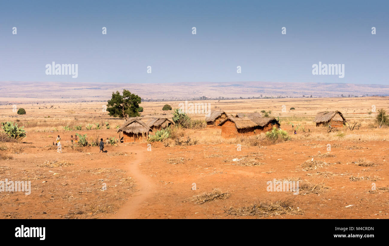 Poor Rural Village, Southern Madagascar Stock Photo - Alamy