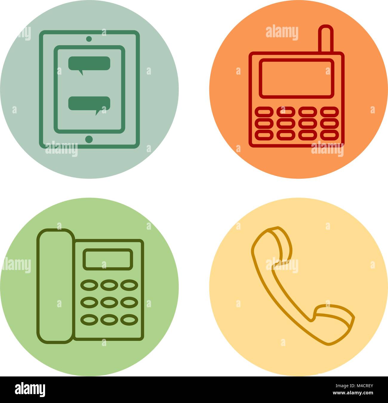 An image of a phone icon round button set Stock Vector Image & Art - Alamy