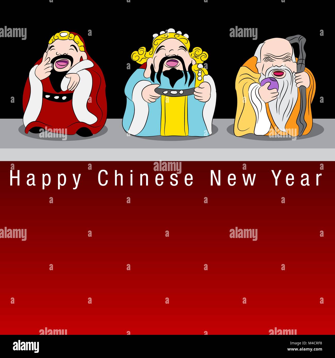 An image of the three lucky Chinese gods Stock Vector Image & Art - Alamy