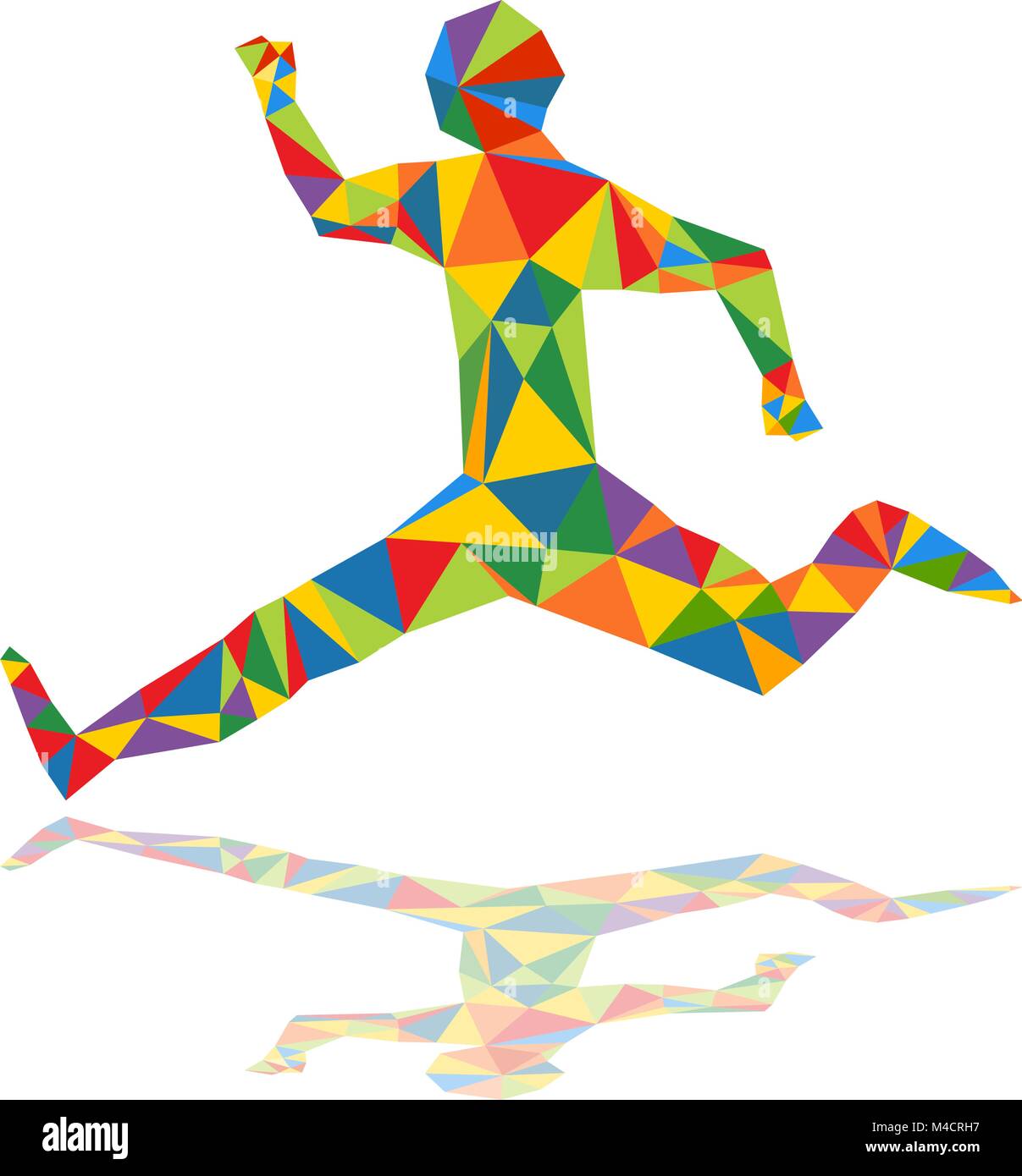 An image of an abstract runner in a low poly style Stock Vector Image ...