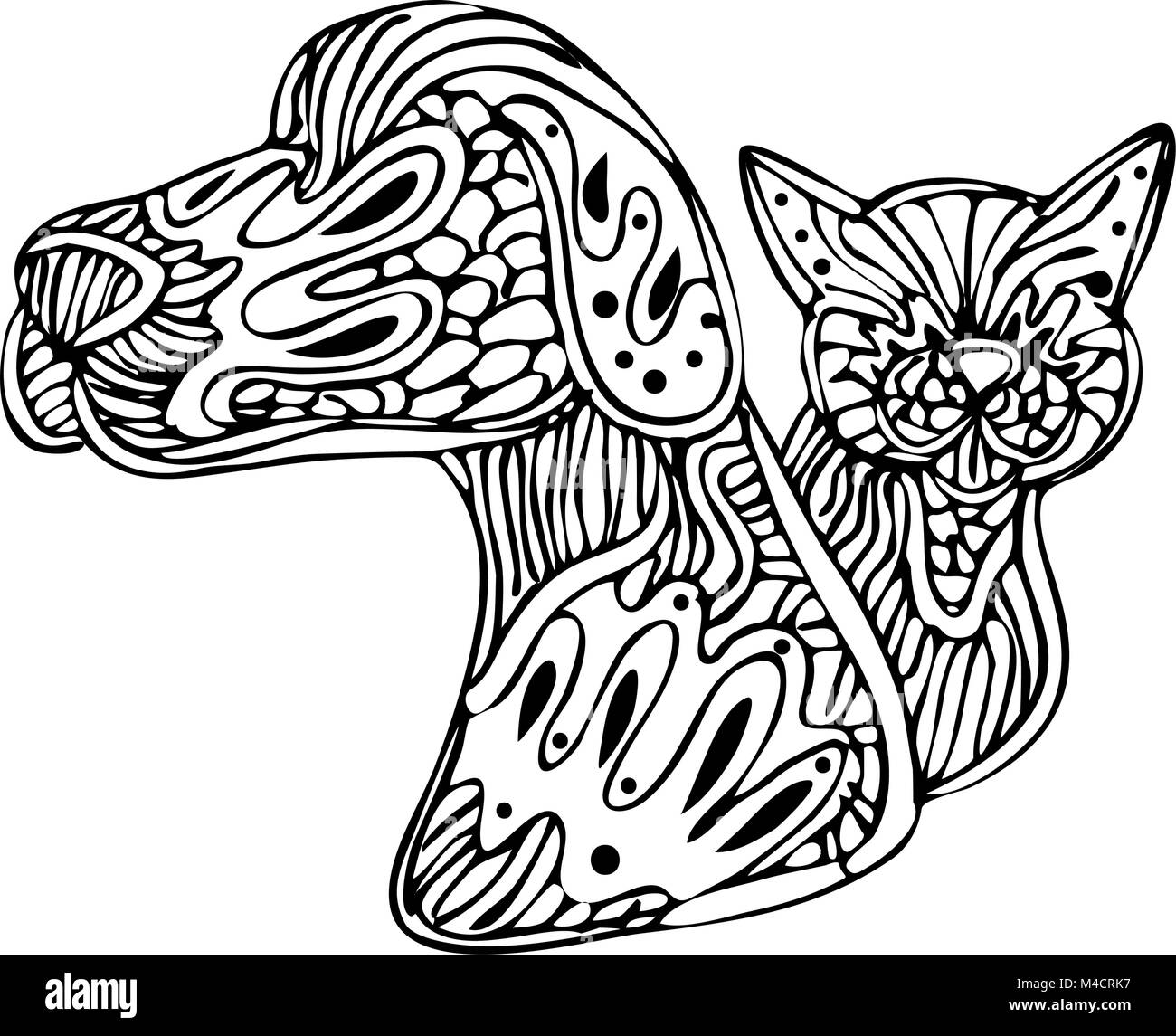 Dog zentangle hi-res stock photography and images - Alamy
