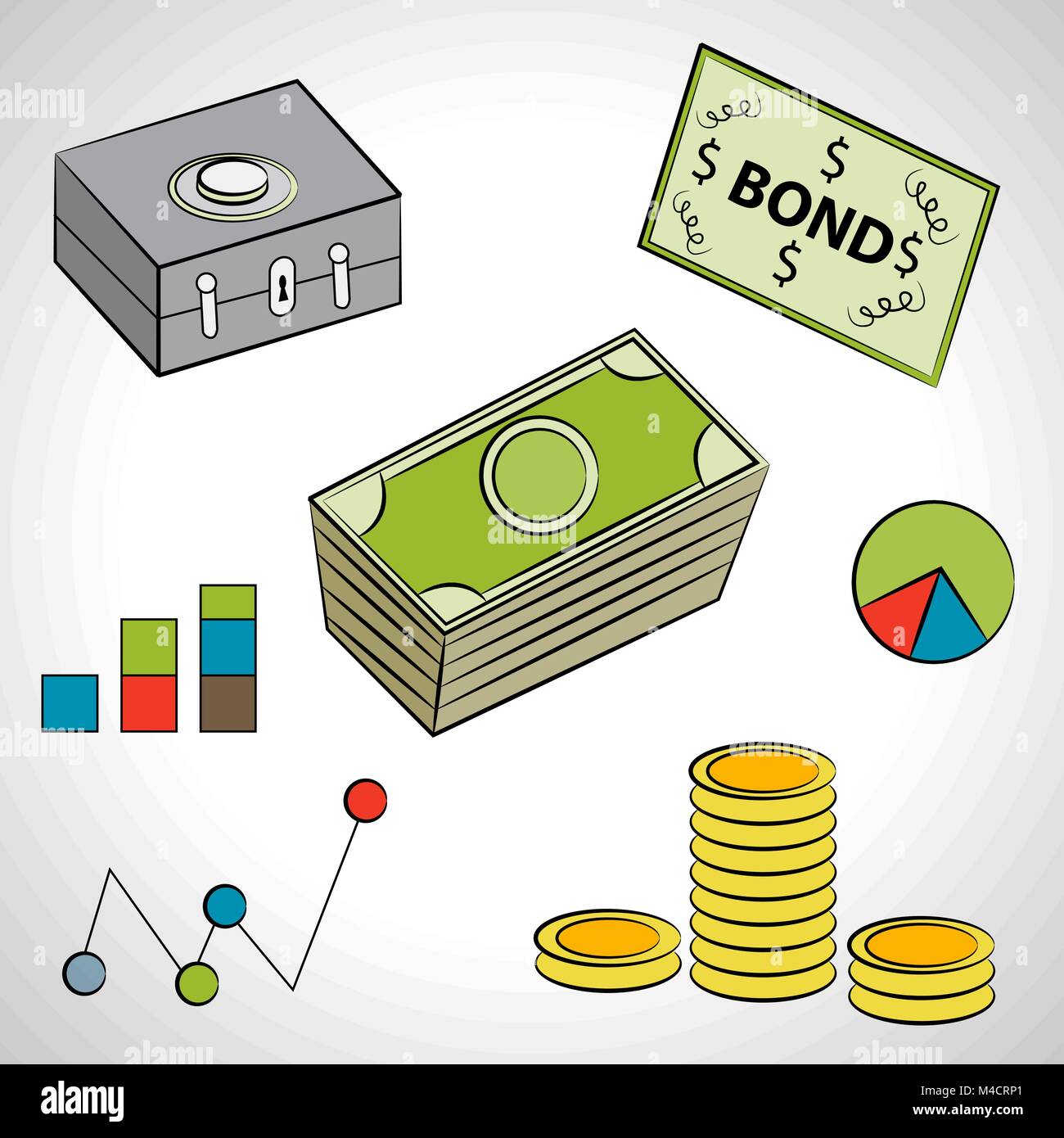An image of a set of financial items Stock Vector Image & Art - Alamy