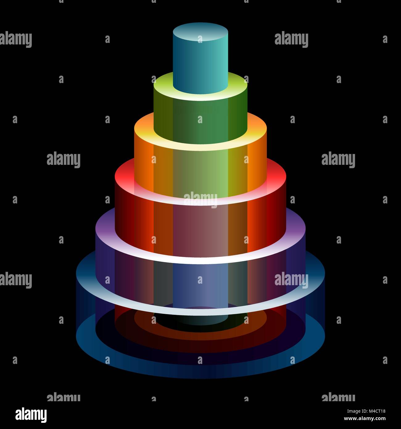 An image of 3d stacked cylinders Stock Vector Image & Art - Alamy