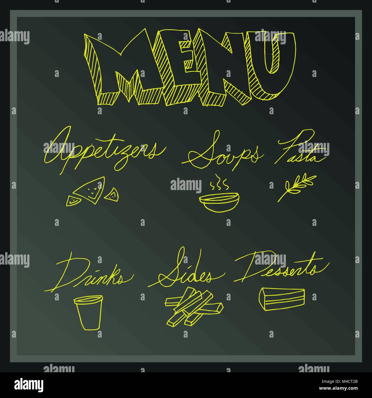 An image of a menu board with list of items Stock Vector Image & Art ...