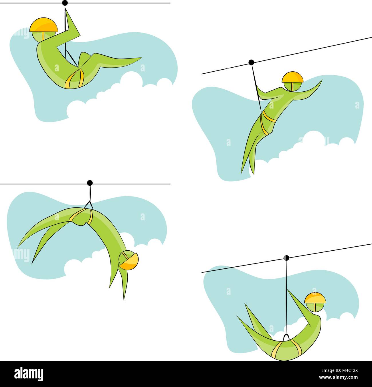 An image of a zip line rider icon set Stock Vector Image & Art - Alamy