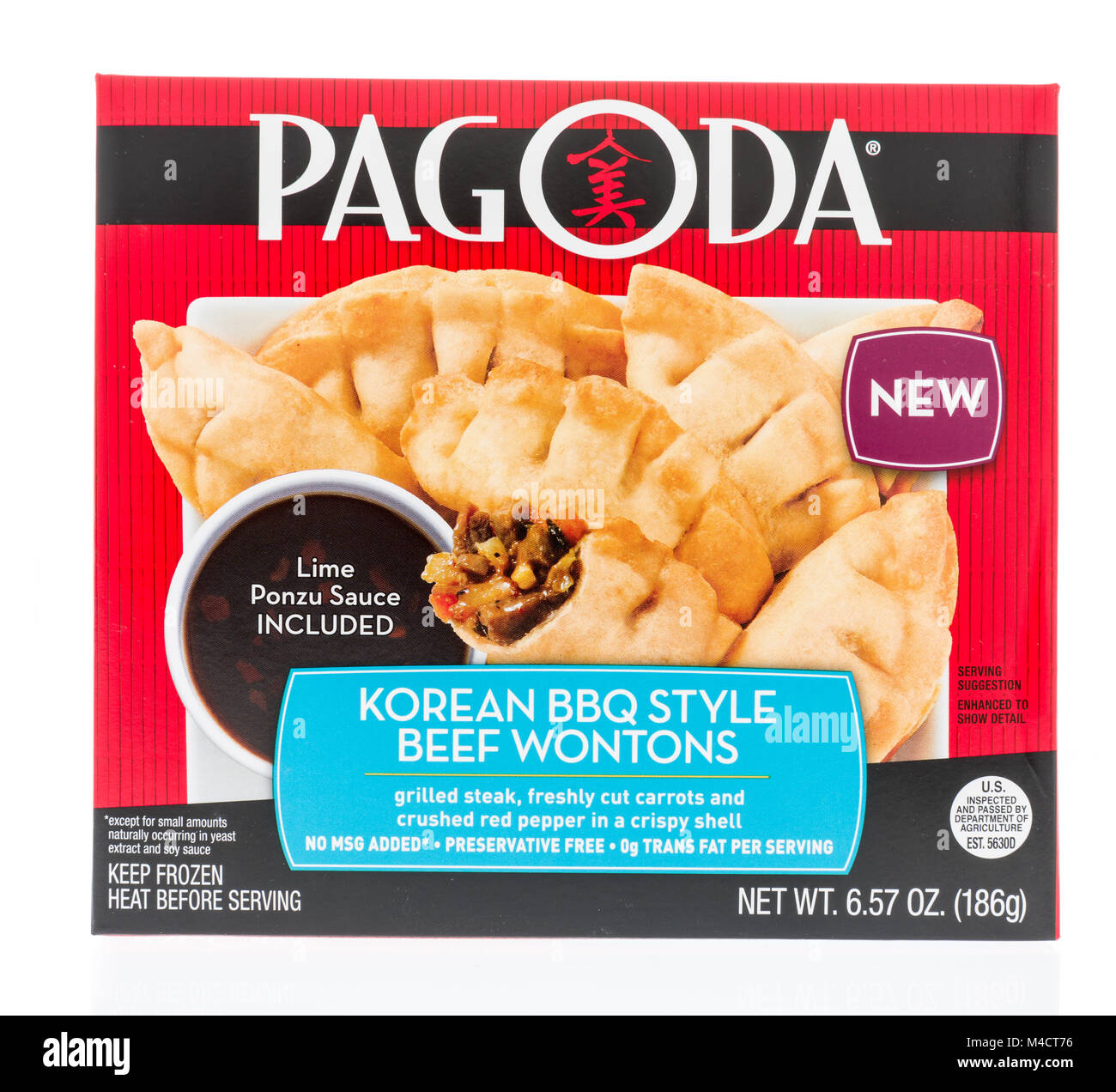 Winneconne, WI - 10 February 2018: A box of Pagoda Korean BBQ style ...