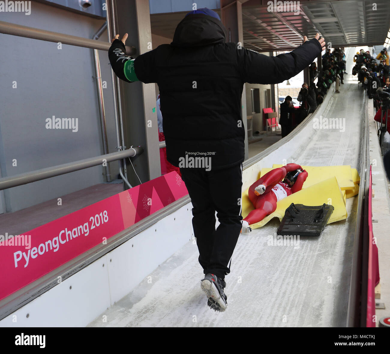 Korea's Sungbin Yun wins gold in the Skeleton at the Olympic Sliding ...
