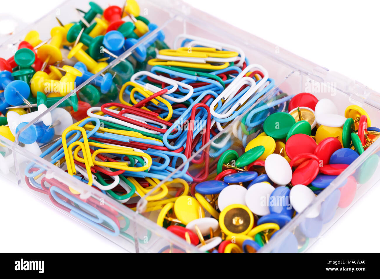 Set of colorful pins and clips closeup picture Stock Photo - Alamy