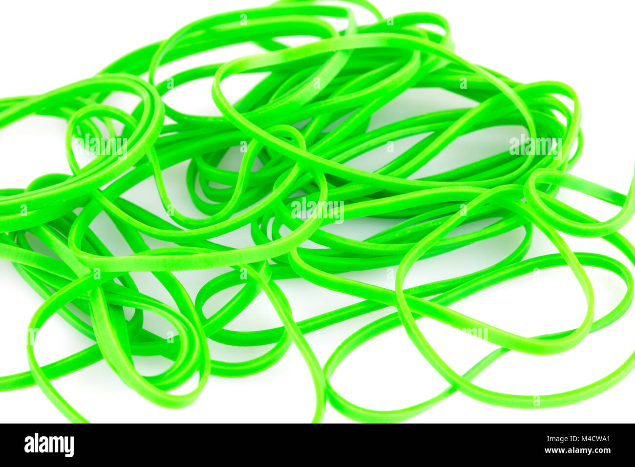 Green rubber bands closeup picture Stock Photo - Alamy