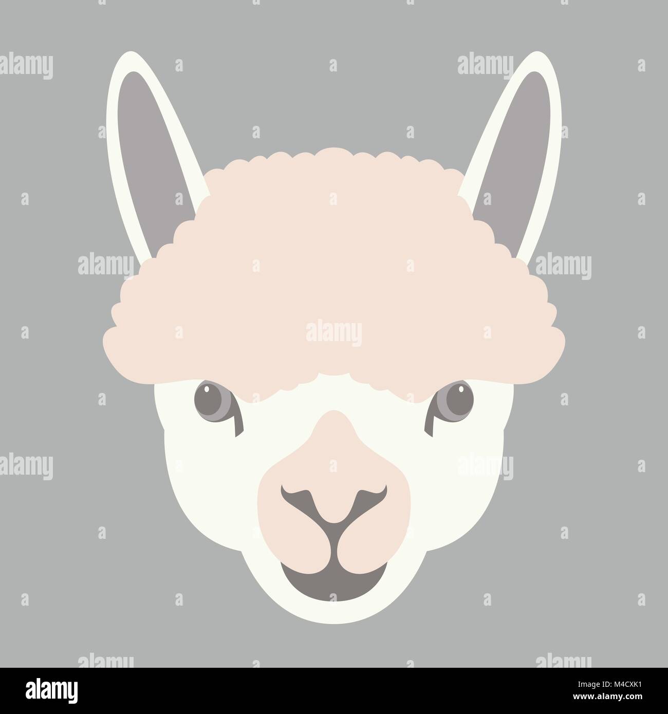 lama face vector illustration flat style front side Stock Vector Image ...