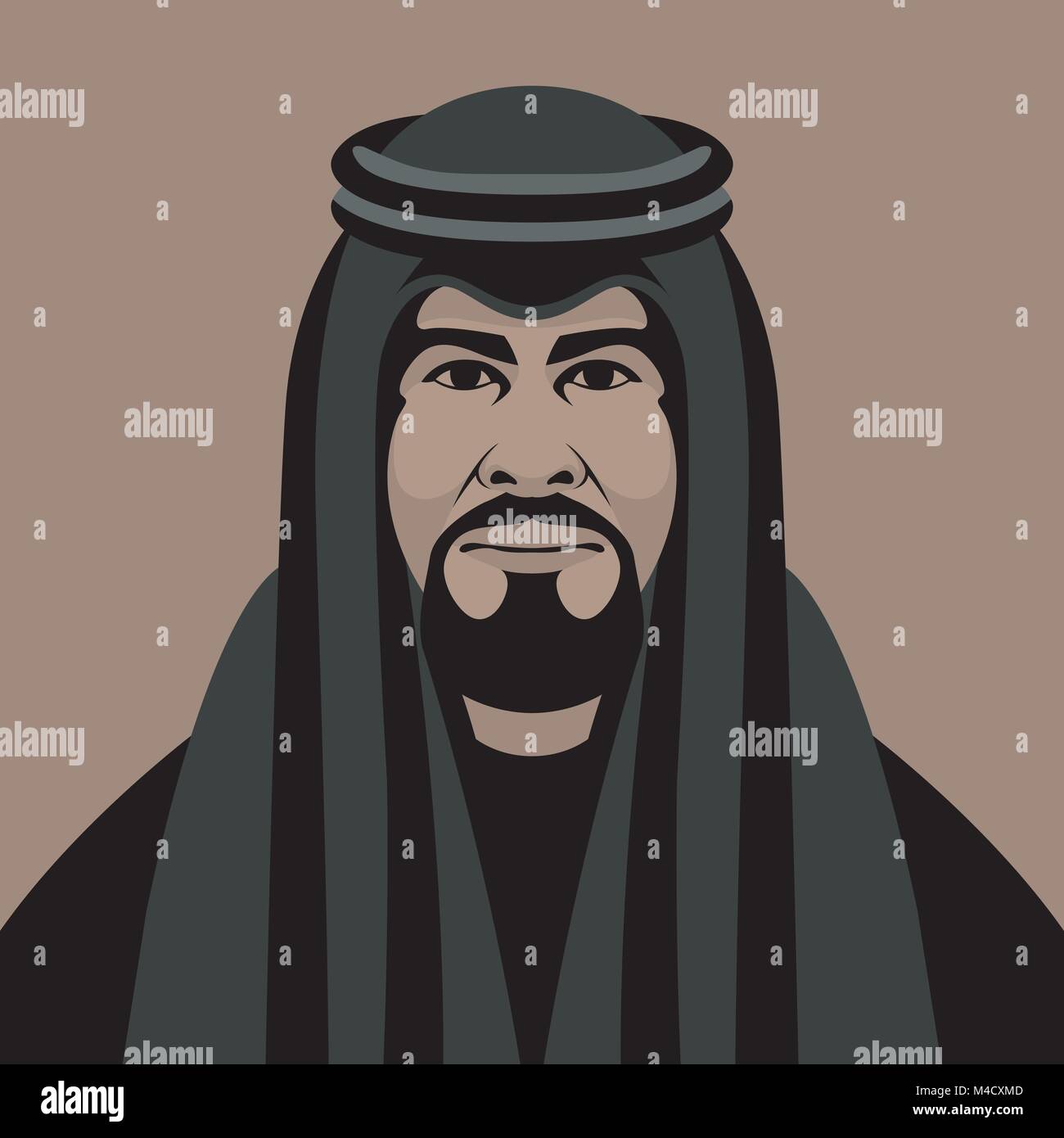 Arab Muslim face vector illustration flat style front side Stock Vector ...