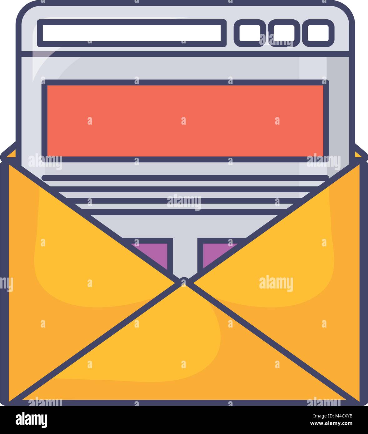 envelope with web interface icon Stock Vector Image & Art - Alamy