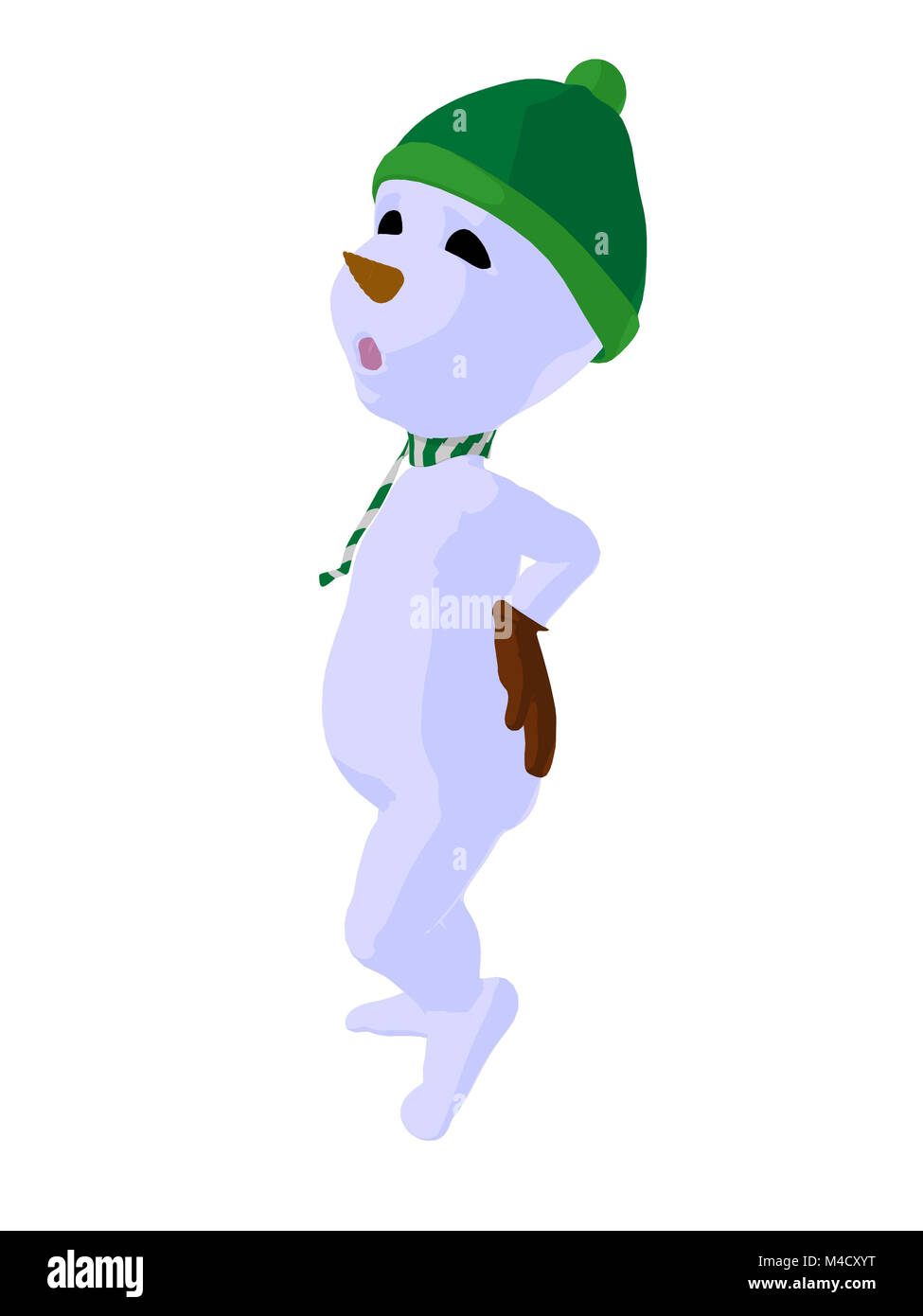 Snowboy silhouette illustration on a white background Stock Photo - Alamy