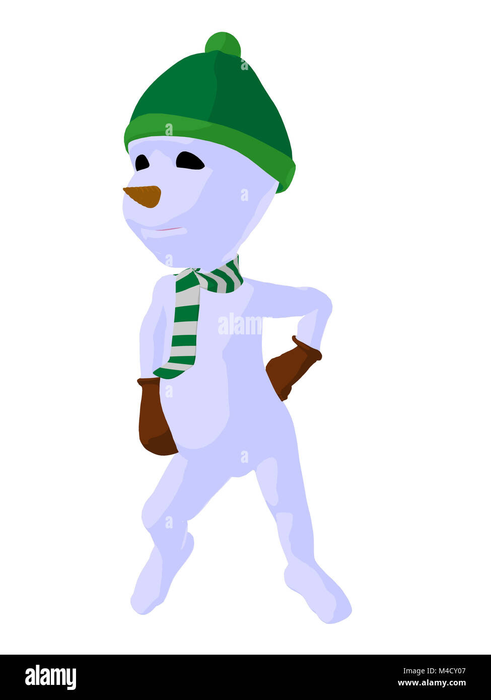 Snowboy silhouette illustration on a white background Stock Photo - Alamy