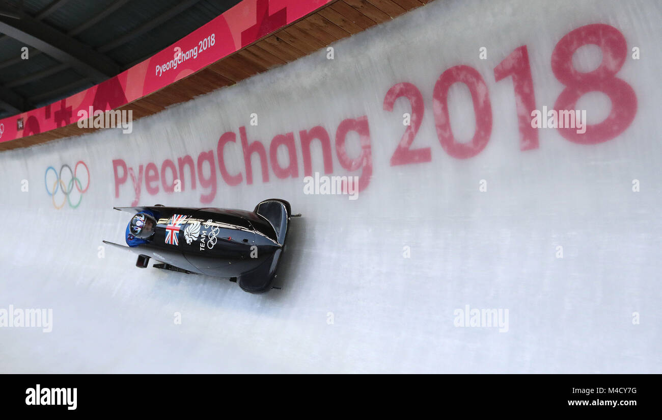 Great Britain's Brad Hall in the Men's 2-man Bobsleigh at the Olympic ...