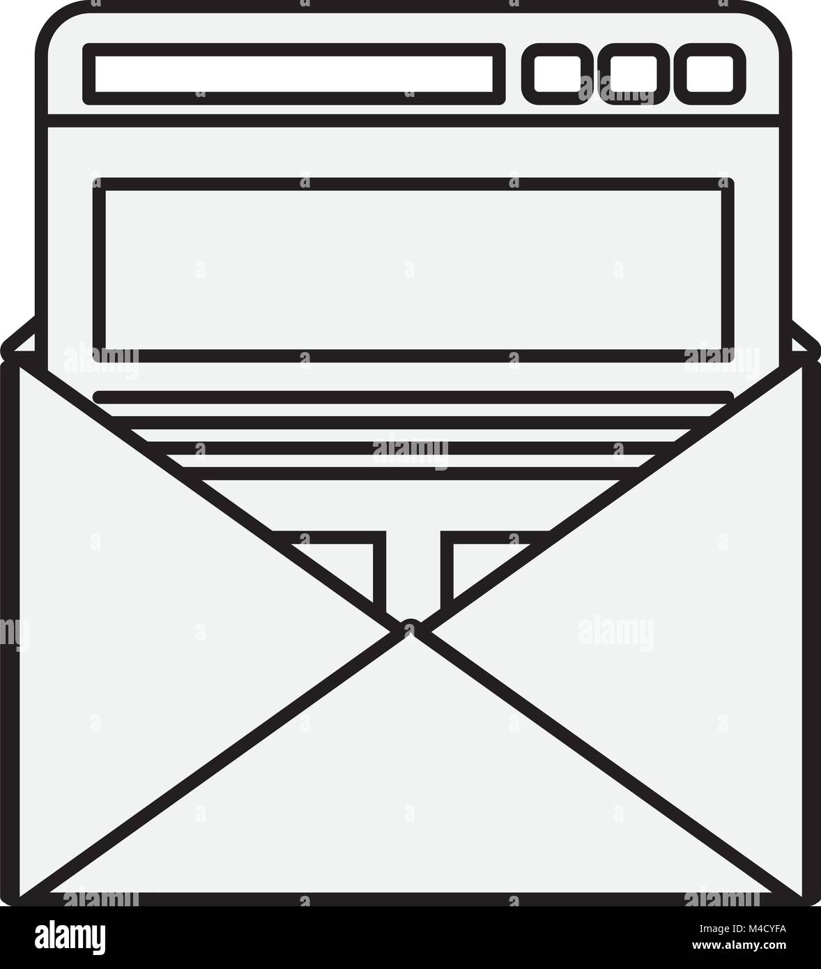 envelope with web interface icon Stock Vector Image & Art - Alamy