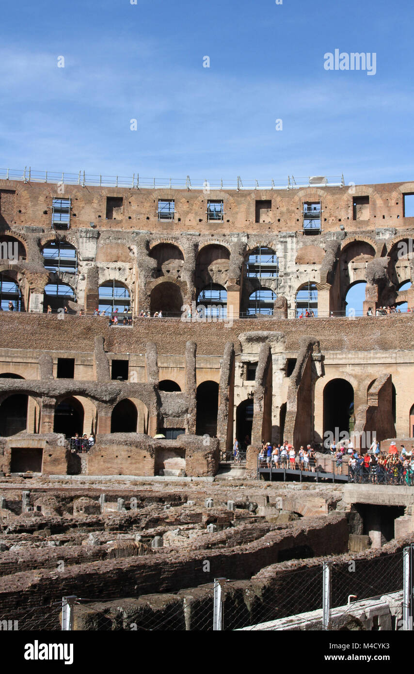 The interior of the Colosseum, tiered seating area, Rome, Italy Stock ...