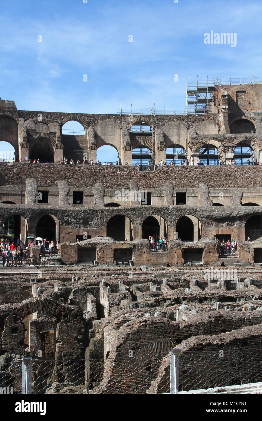 The interior of the Colosseum, tiered seating area, Rome, Italy Stock ...