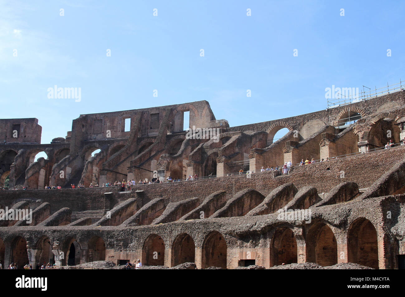The interior of the Colosseum, tiered seating area, Rome, Italy Stock ...
